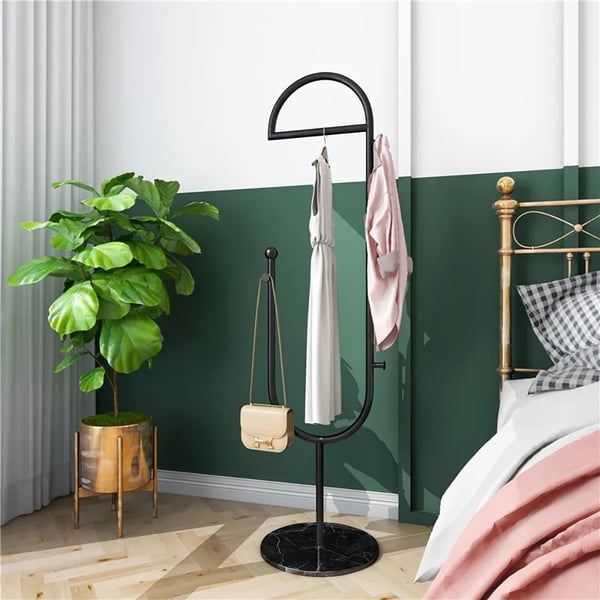 Modern Freestanding Metal Cloth Rack with Rail | Homary