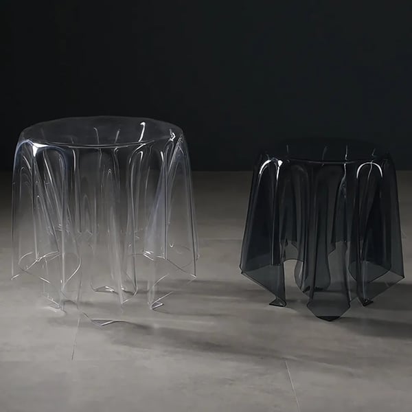 Nordic Creative Clear End Table Round Floating Side Table PVC | Homary