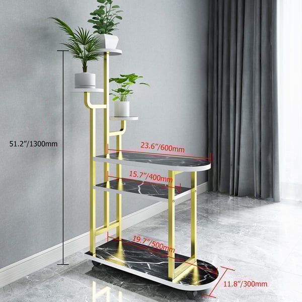 White End Table with Shelf 3-Tiered Side Table Steel Frame-Homary