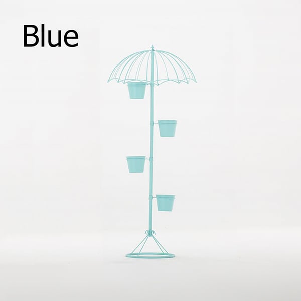 Blue Modern Metal Plant Stand for Indoor/Outdoor-Homary