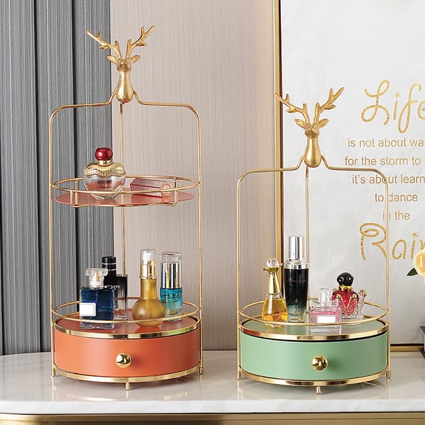 Nordic Countertop Organiser Makeup Storage Shelves Green-Homary