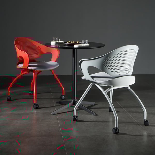 Modern Task Chair for Desk Fabric & PP Upholstered Office Chair with 4 ...