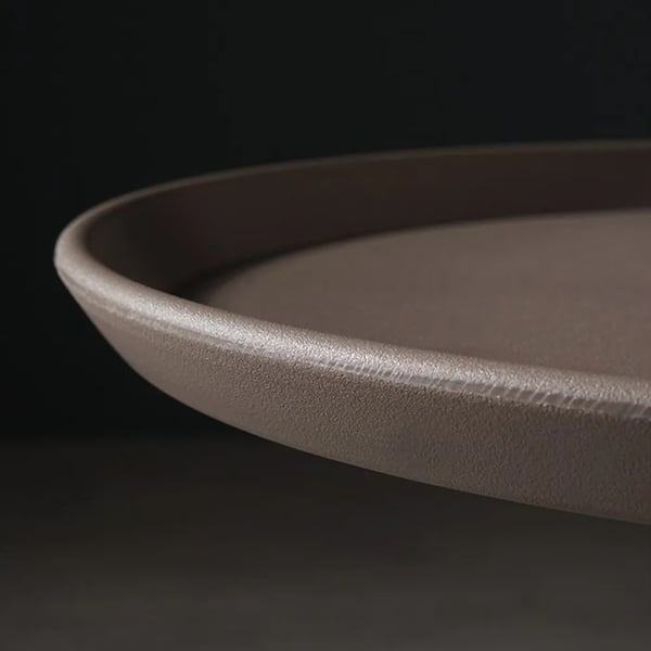 Gray Round Side Table PP Plastic with 2-Shelf End Table-Homary