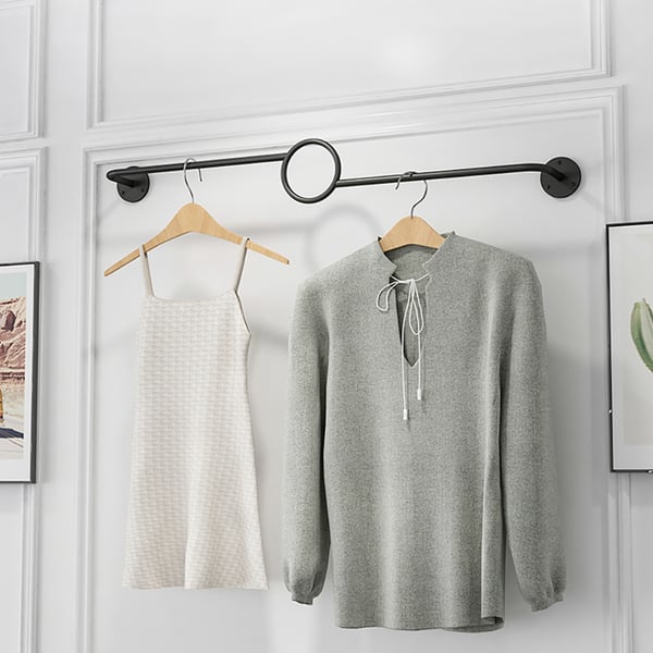 Simple Metal Coat Rail Wall Mounted Rack in Gold Set of 3-Homary