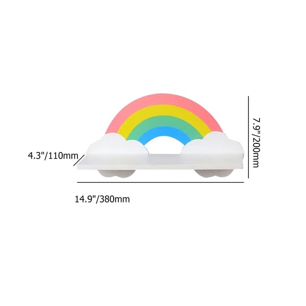 Kids Rainbow Wall Mounted Shelving in MDF | Homary