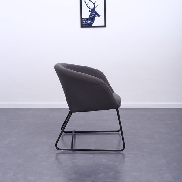 Gray Modern Upholstered Dining Chair Set of 2-Homary