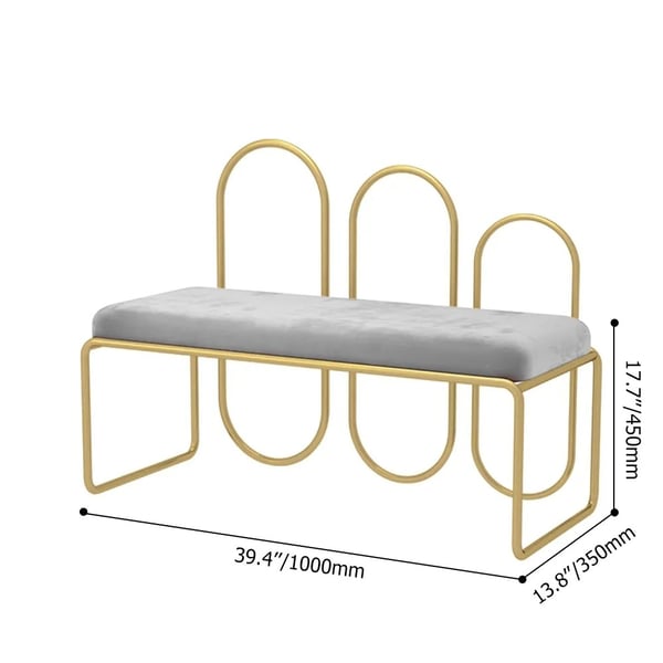 1000mm Contemporary Entryway Upholstered Bench in Grey | Homary UK