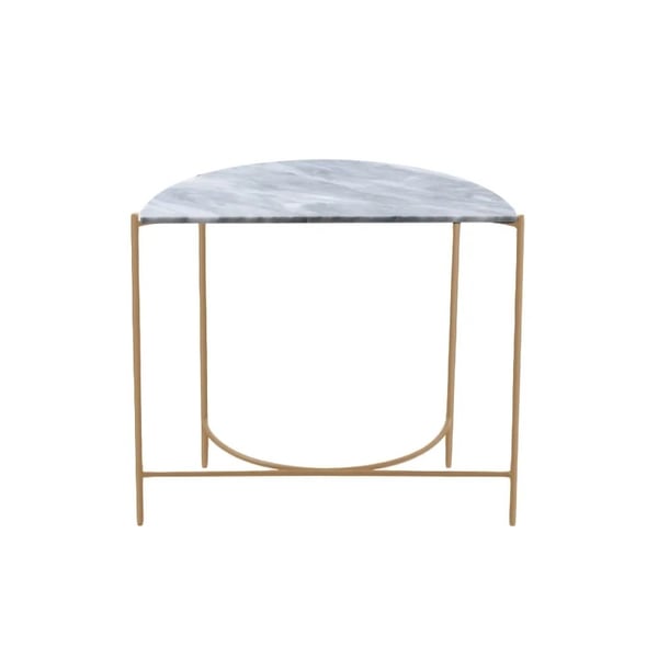 Modern Gold Side Table Semicircle Marble Top End Table | Homary UK