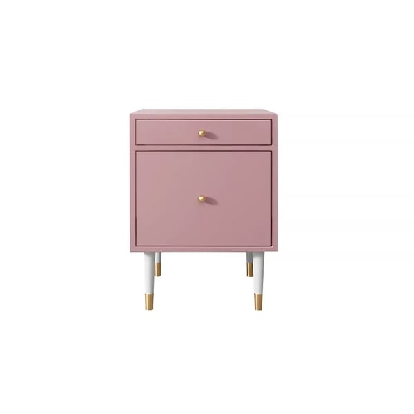 Pink Modern Bedroom Nightstand 2-Drawer Bedside Table | Homary