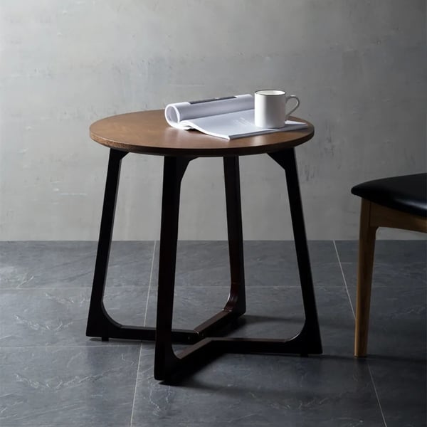 Round Side Table Oak End Table Walnut | Homary