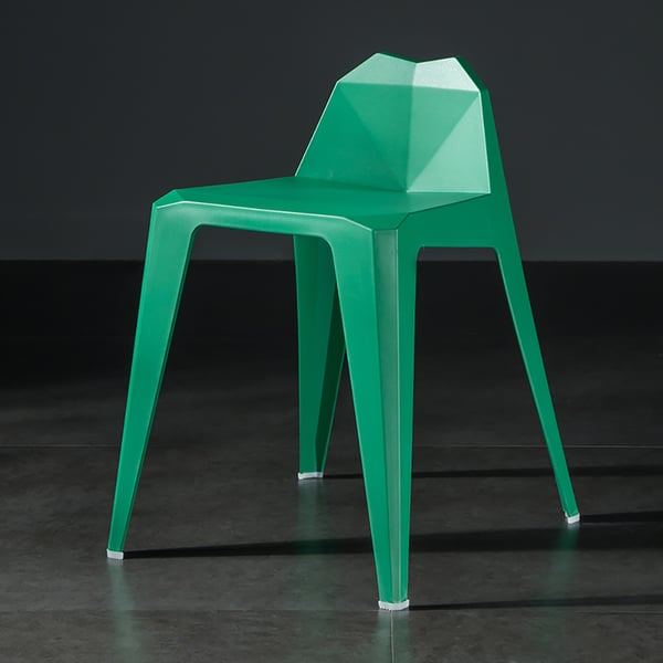 Green Modern Dining Chair PP Material Dining Chair Set of 2-Homary