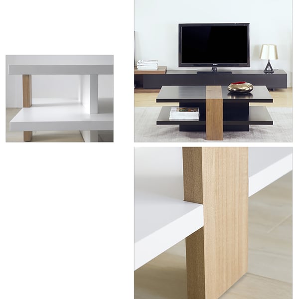 Modern Coffee Table with Storage in Rectangle-shaped White | Homary