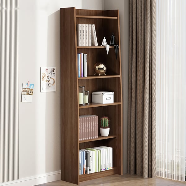 Rustic Rectangle Standard Bookshelf in Walnut | Homary UK