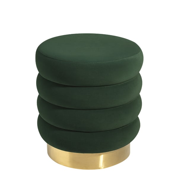 Green Round Tufting Stool Upholstered Velvet Footrest Makeup Stool ...