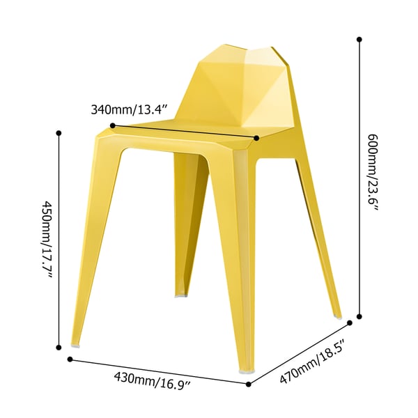 Green Modern Dining Chair PP Material Dining Chair Set of 2-Homary