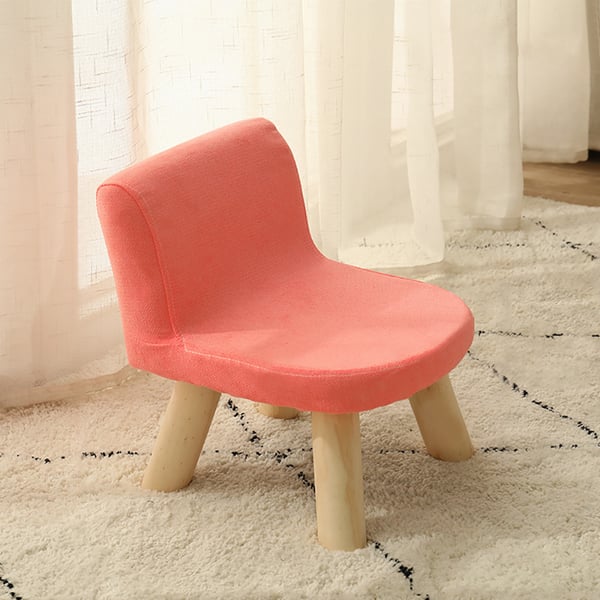 Modern Cotton& Linen Ottoman Upholstered Wood Children Stool Footrest ...