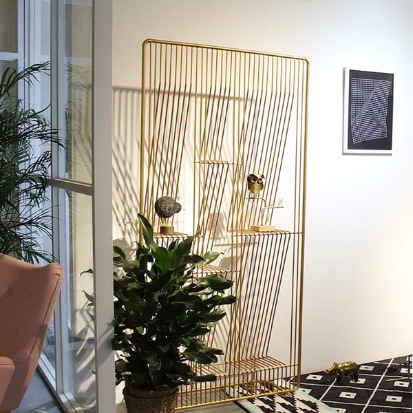 Cool Unusual Standing Display Shelves in Gold-Homary