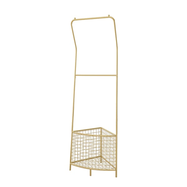 Corner Standing Cloth Rack with Cabinet Clothes Basket | Homary UK