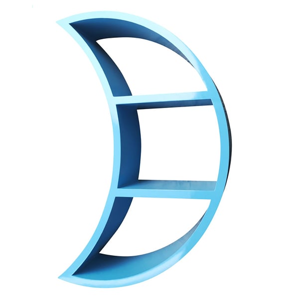 Blue Cute Falcate Moon-Shaped Floating Shelves Wall Decor Bookshelf ...