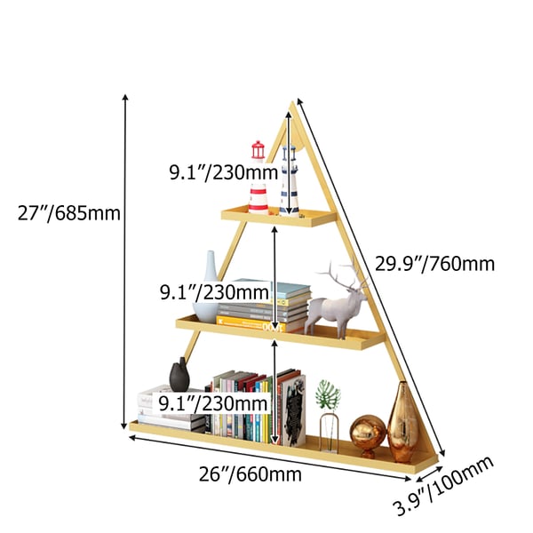 Triangular Floating Shelves Geometric Decor Wall Shelf-Homary