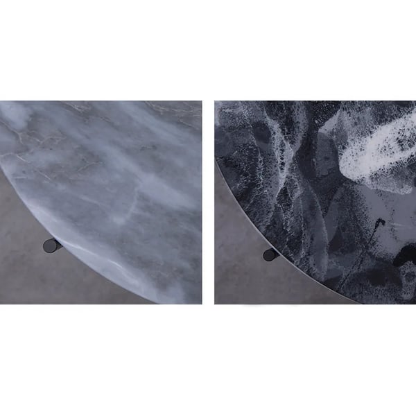 Moderner schwarzer Beistelltisch Halbkreis Marmor Top End Tisch-Homary