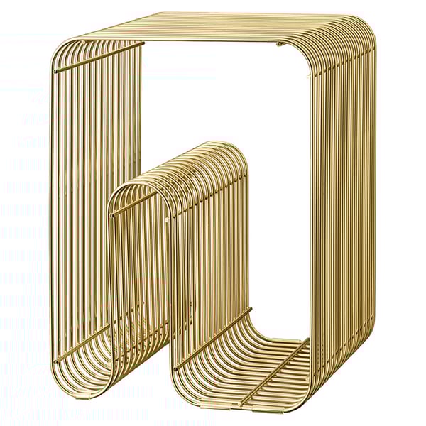 3-Tiered Decorative Magazine Rack in Gold-Homary