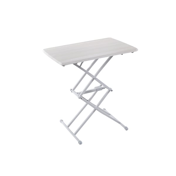 White Foldable Side Table Adjustable Desk with Four Heights | Homary UK