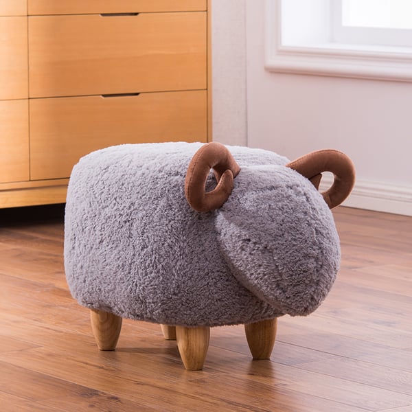 Upholstery Gray Kids Chair Animal Design-Homary