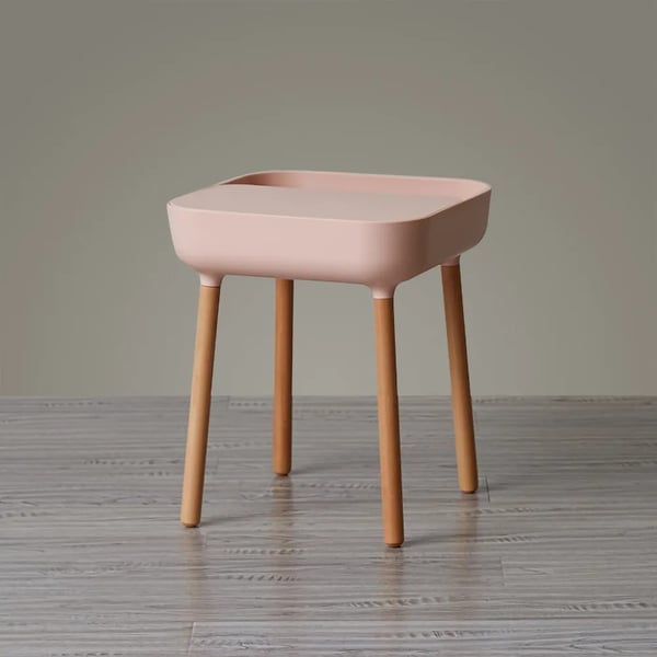 Pink Side Table with Storage Wood Modern End Table Set of 2 | Homary UK