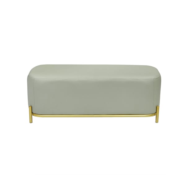 Green Bench Upholstered Rectangular Modern Bench Metal in Gold | Homary