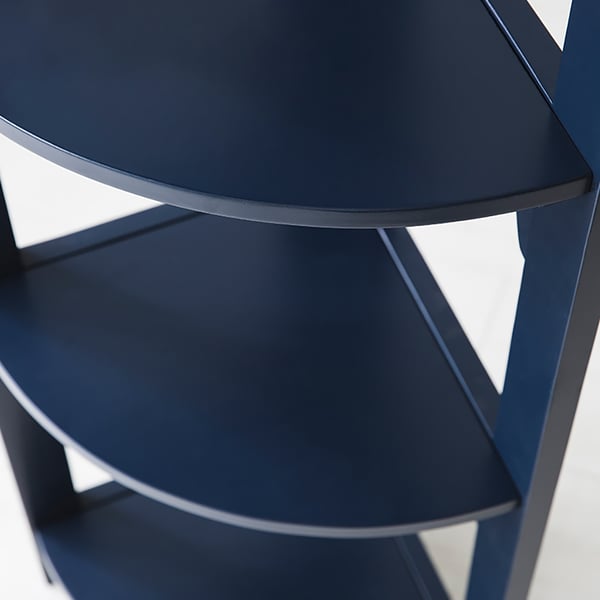 Blue Bookshelf Corner Shelf 4 Tier Modern Standing Display Shelf | Homary