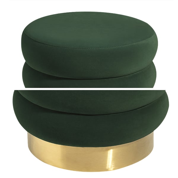 Green Round Tufting Stool Upholstered Velvet Footrest Makeup Stool ...