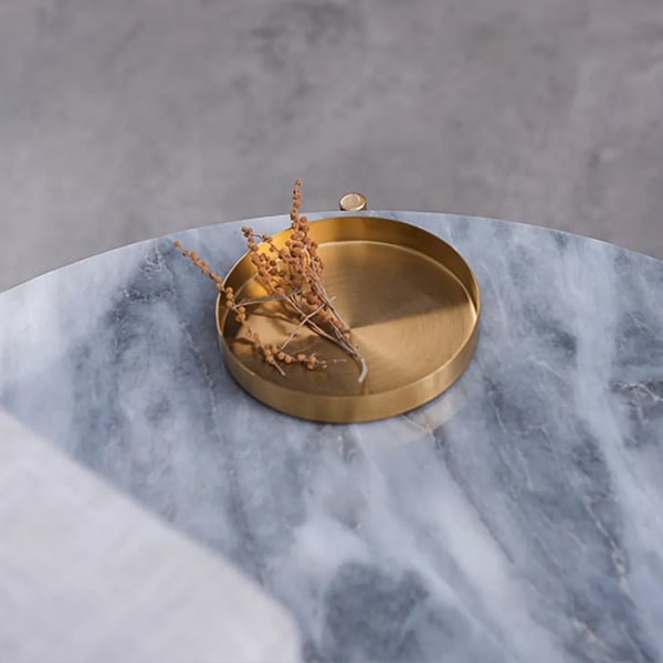 Moderner schwarzer Beistelltisch Halbkreis Marmor Top End Tisch-Homary