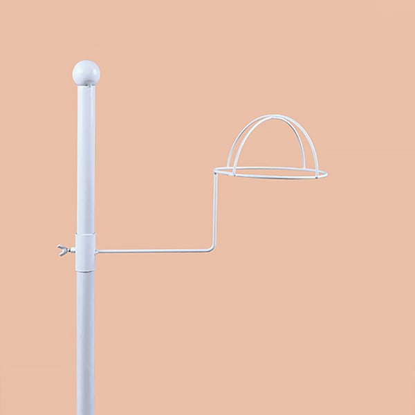 61'' White Modern Metal Hat Rack with 20 Hooks-Homary