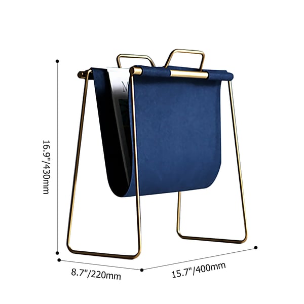 Modern Leather Magazine Rack with Handle for Bedroom in Blue | Homary UK