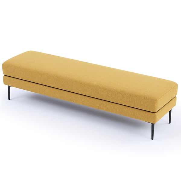 1200mm Modern Upholstered Bench Yellow | Homary UK