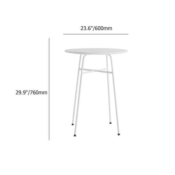 600mm Metal Round Bar Table Modern Pub Table in White | Homary UK