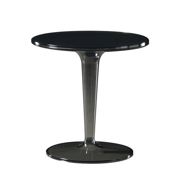 Acrylic End Table Black Modern Accent Table Clear Round Side Table | Homary
