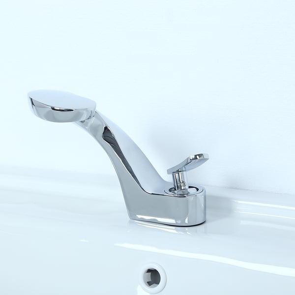 Modern Creative Single Lever Handle Mono Polished Chrome Bathroom Basin ...