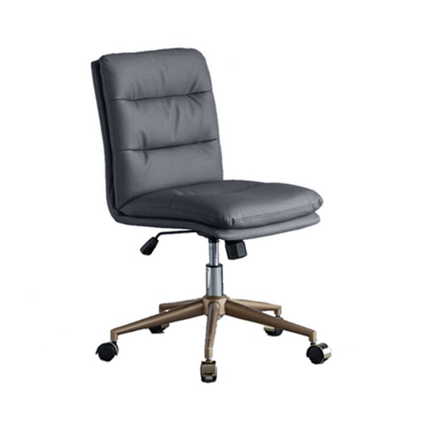Gray Modern Office Chair PU Leather Task Chair for Desk Upholstered ...