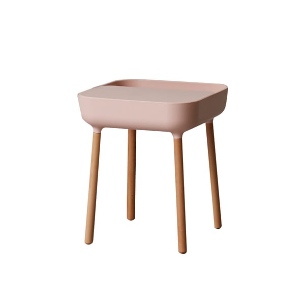 Pink Side Table with Storage Wood Modern End Table Set of 2 | Homary UK