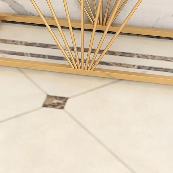 Blue Narrow Console Table Rectangular Entryway Table with Gold Base ...