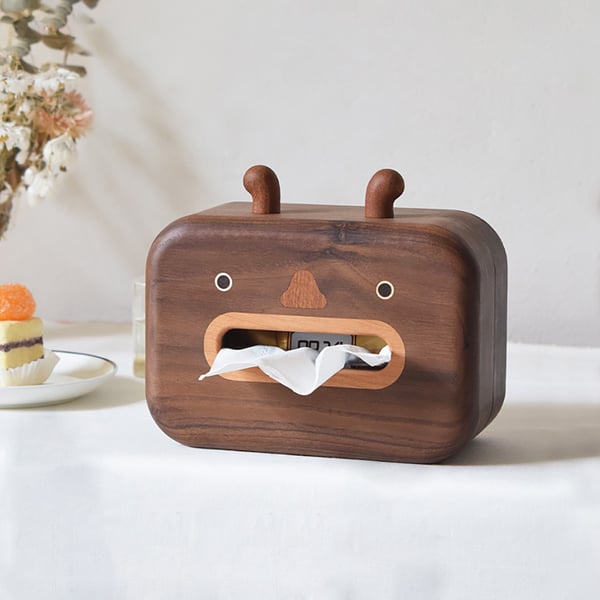 Modern Wooden Tissue Box Cute Paper Decor Cover-Homary