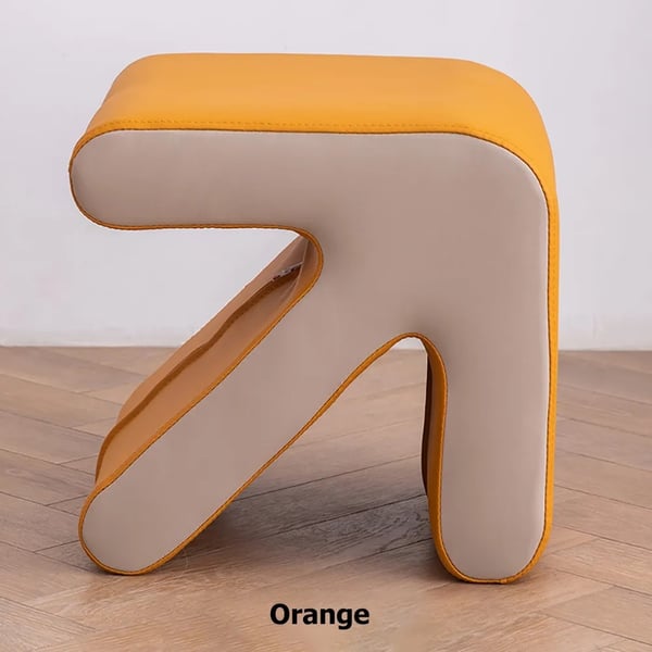 Arrow Ottoman PU Leather Upholstered Ottoman Stool | Homary