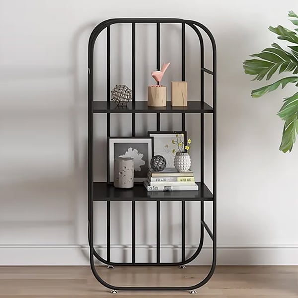 Contemporary Rectangle Etagere Bookshelf in Black | Homary UK