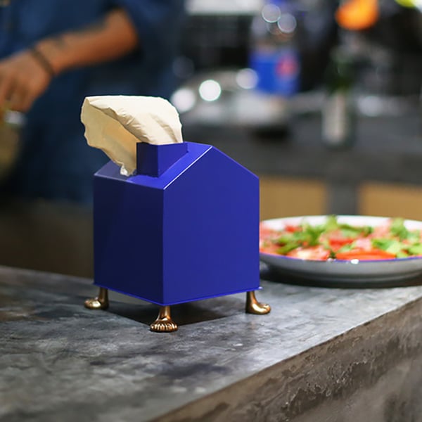 Desktop House-Shaped Tissue Box Roll Paper Box with Removable Cover-Homary