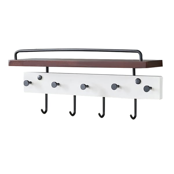 Nostalgic Wall Mounted Coat Stand with Shelf 20 Hook Set of 2-Homary