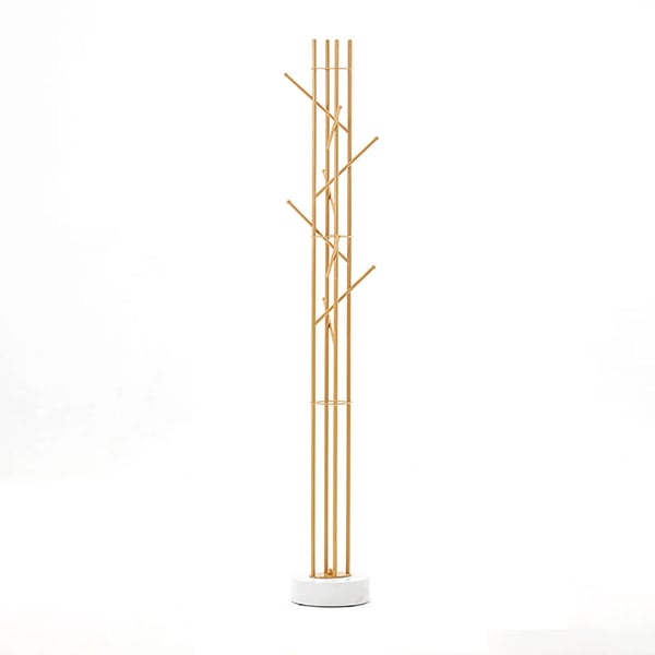 68" Gold Modern Freestanding Coat Rack Marble Base | Homary