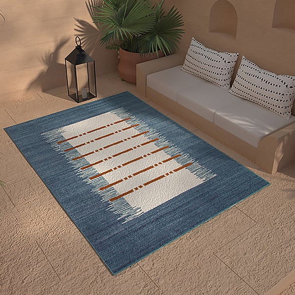 6' x 9' Creative Style Blue Rectangle Area Rug | Homary