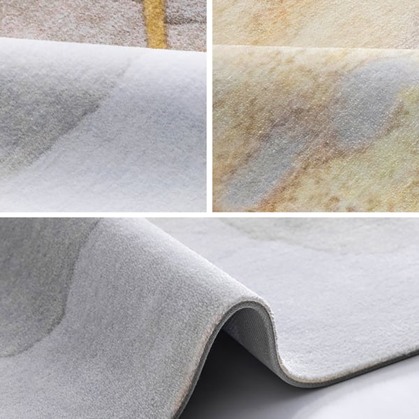 6' x 9' Modern Rectangular Gold Floral Area Rug-Homary